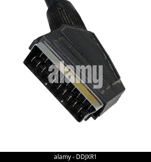 Scart cable/socket against a white background Stock Photo - Alamy