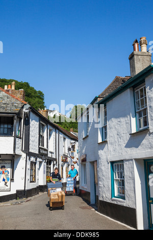 England, Cornwall, Polperro, Street Scene Stock Photo - Alamy