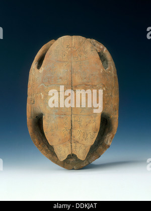 Petrified tortoise shell with oracle bone inscriptions, possibly Shang ...
