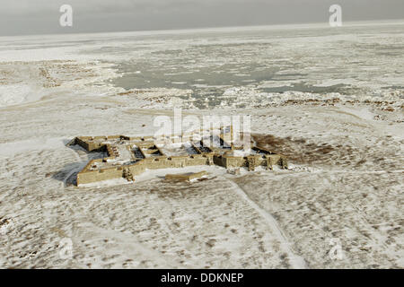 Aerial view of Prince of Wales Fort, an 18th century Hudson's Bay Stock ...