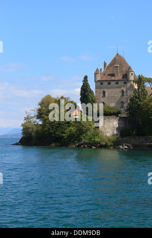 Yvoire Castle on Lake Geneva or Lac Leman, Yvoire, Rhone-Alpes, Haute ...