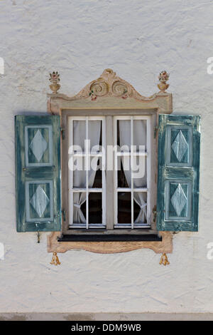 Bavarian window on the Heimat Museum, Prien Upper Bavaria Germany Stock ...