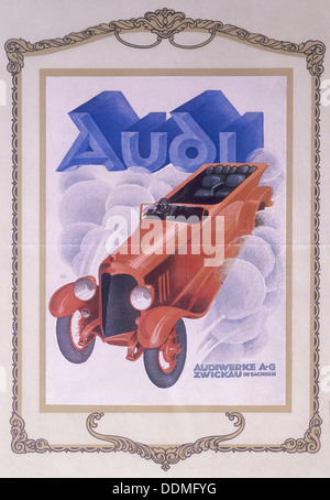 Vintage German advertising Poster for Audi. Ludwig Hohlwein 1912 Stock ...