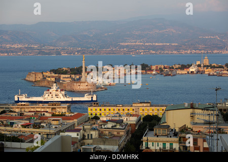 Messina Harbour with Calabria in the background, Sicily, Italy Stock ...