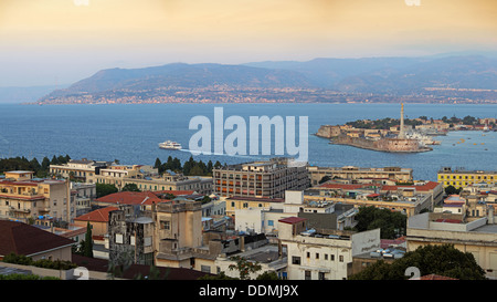 Messina Harbour with Calabria in the background, Sicily, Italy Stock ...