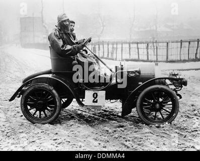 A Grégoire car and its driver, Concours des Voiturettes, 1905. Artist ...