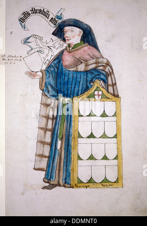 Alderman of London in ceremonial robes of scarlet bordered with fur ...