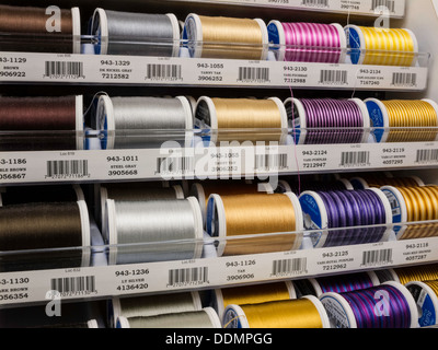 Spools of Thread Display Stock Photo - Alamy