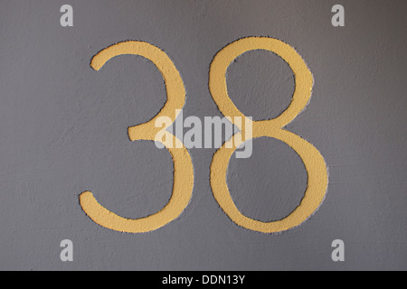 House Number 38 sign Stock Photo - Alamy