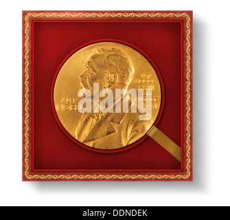Gold coin, Alfred Nobel, Nobel Prize, honor, award Stock Photo - Alamy