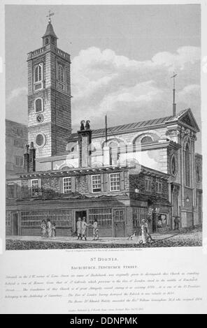 View of St Dionis Backchurch from Fenchurch Street, City of London ...