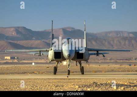 Front view of an Israeli Air force (IAF) Fighter jet F-15 (BAZ) on the ...