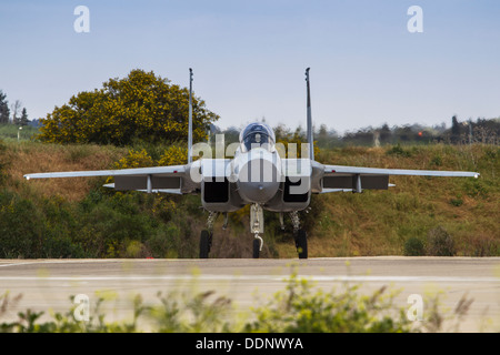 Front view of an Israeli Air force (IAF) Fighter jet F-15 (BAZ) on the ...