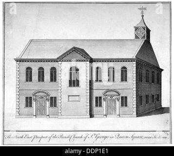 View of the Church of St George the Martyr, Queen Square, Holborn ...