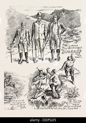 AN ASCENT OF SNOWDON, engraving 1890, UK, U.K., Britain, British ...