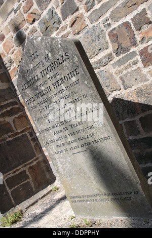Jemima Nicholas memorial, St Mary's church graveyard, Fishguard ...