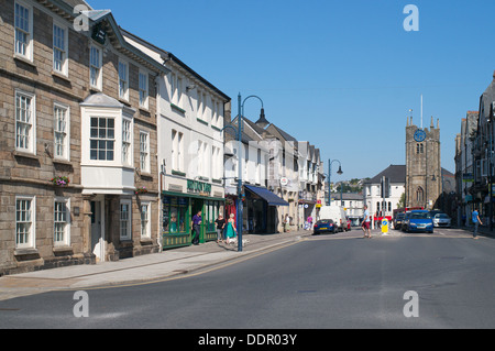 okehampton high street town centre shops devon england uk gb Stock ...