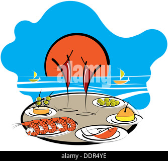 Cartoon, The aperitif Stock Photo - Alamy