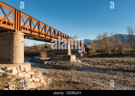 Iron Bridge over the River Tech, Brouilla, Pyrénées-Orientales ...