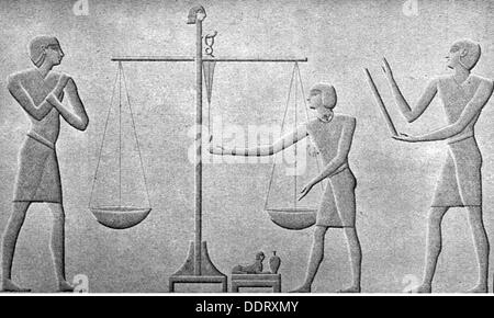 Ancient Egyptian weights and weighing scales 18th Dynasty 1700 BC Stock ...