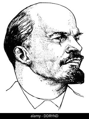 Vladimir Ilyich Lenin, portrait, soviet propaganda poster (detail ...
