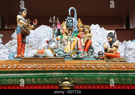 Colorful God statues in Idagunji Ganesha temple in Karnataka, India ...
