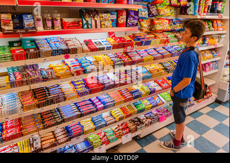 Children choosing sweets sweet shop window Blists Hill Victorian Town ...