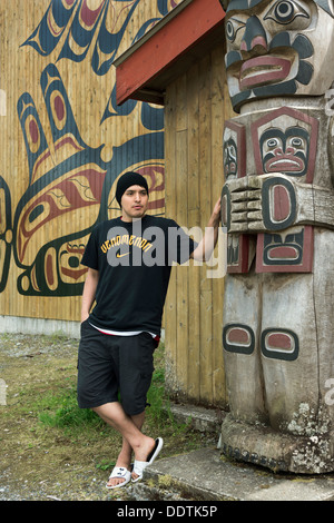 A big house in the Kitasoo Xai'xais First Nation community of Klemtu ...