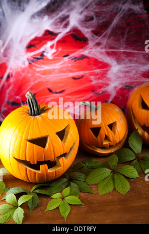 Halloween pumpkins in the Grass Bats Stock Photo - Alamy