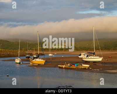 The harbour at sunset on Shell Island in North Wales UK Stock Photo - Alamy
