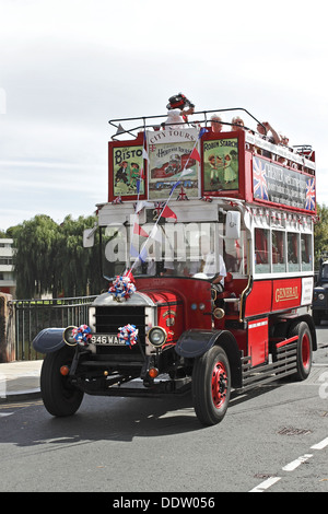 Vintage sightseeing bus in Chester Cheshire UK Stock Photo - Alamy