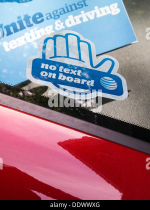 No Texting While Driving Sticker on car, USA Stock Photo - Alamy