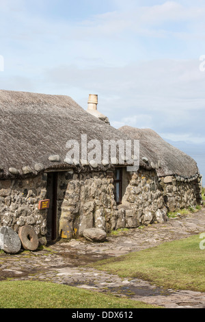 Longhouse stone building thatched roof lived in. Callanish Isle of ...