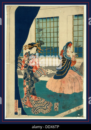 Courtesans in a western-style building of Yokohama Stock Photo - Alamy