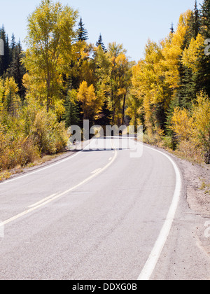 Brilliant fall colors adorn a country road in Colorado Stock Photo - Alamy