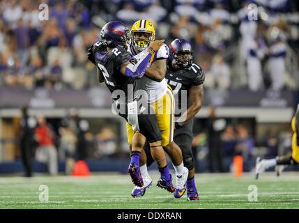 LSU Tigers defensive tackle Ego Ferguson (9) sacks Kent State Golden ...
