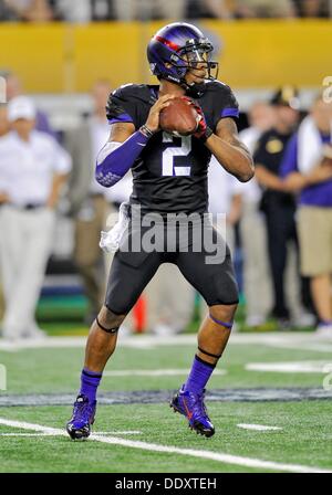 TCU quarterback Trevone Boykin (2) looks to throw against Kansas in the ...