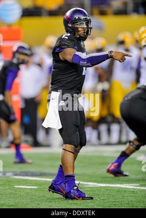 TCU quarterback Trevone Boykin (2) looks to throw against Kansas in the ...