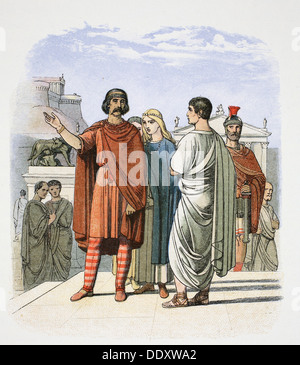 Caractacus the ancient British King at Rome. A chieftain of the ...