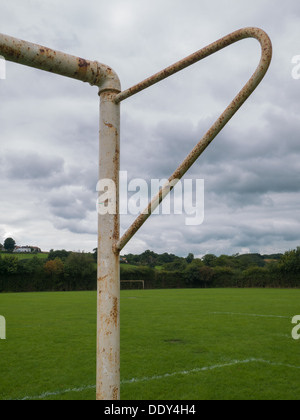 Rusty football goal Stock Photo - Alamy