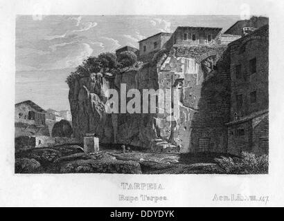 The Tarpeian Rock, execution site, Capitoline Hill, Ancient Rome Stock ...