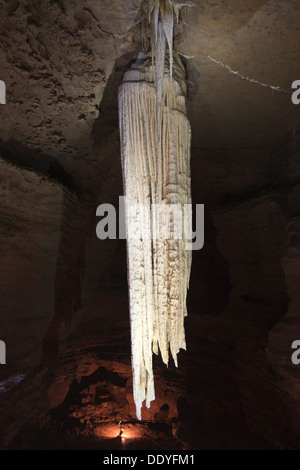 Huge limestone cave ceiling with stalactites hanging down Stock Photo ...