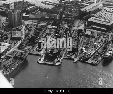 Aerial view of Kockums shipyard, Malmö, Sweden, 1930. Artist: Unknown ...