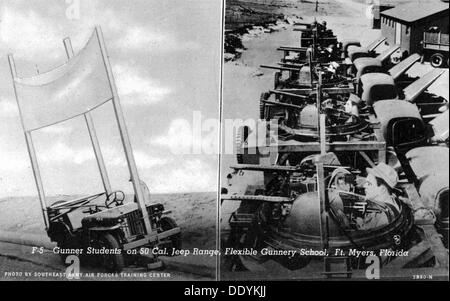 Students on a 50 cal machine gun range, Flexible Gunnery School, Fort ...