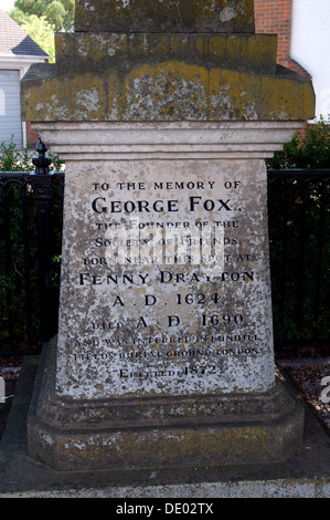 George Fox memorial, Fenny Drayton, Leicestershire, England, UK Stock ...