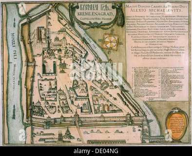 The Moscow Kremlin Map of the 16th century (Castellum Urbis Moskvae ...
