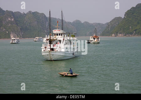 Junk, excursion boat in Halong Bay, Vietnam, Asia Stock Photo - Alamy