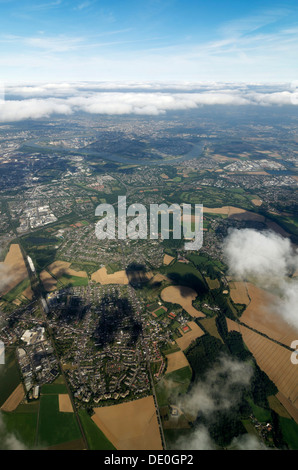 An aerial view of the buildings and surrounding area of York train ...