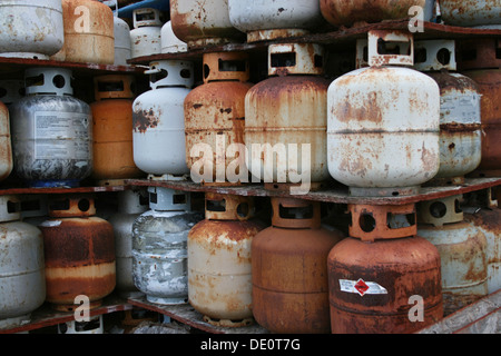 Rusting propane cylinders Stock Photo - Alamy