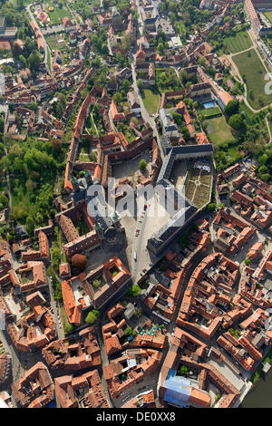 Aerial view, Bamberg Cathedral and Neue Residenz castle, Bamberg, Upper ...